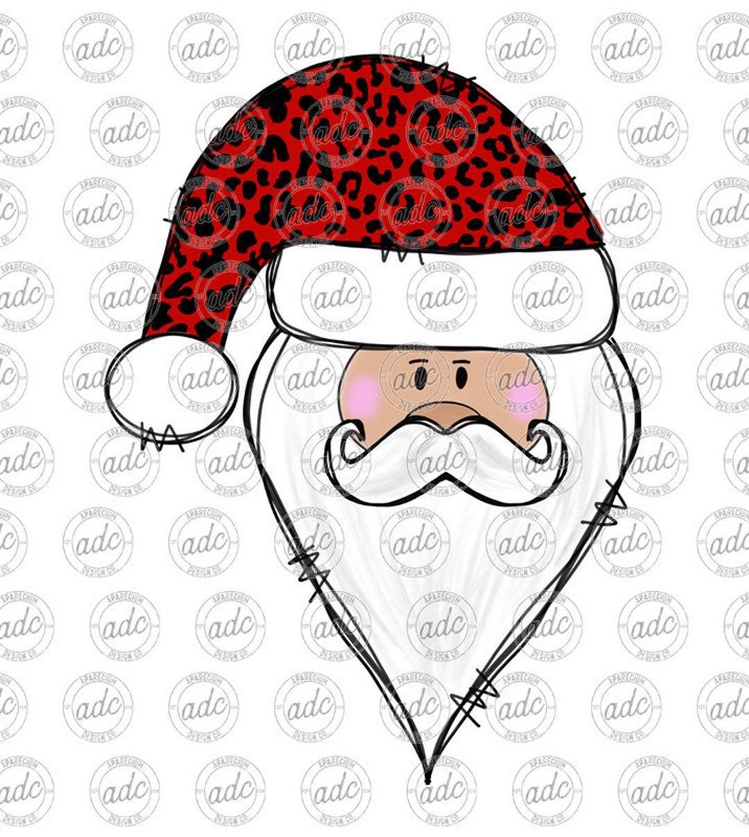DIGITAL FILE Red Leopard Print Santa Christmas Sublimation Design - Etsy