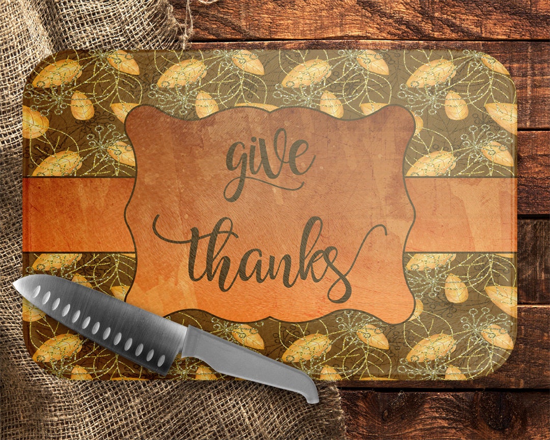 DIGITAL FILE Give Thanks Fall Rectangle Cutting Board Sublimation ...