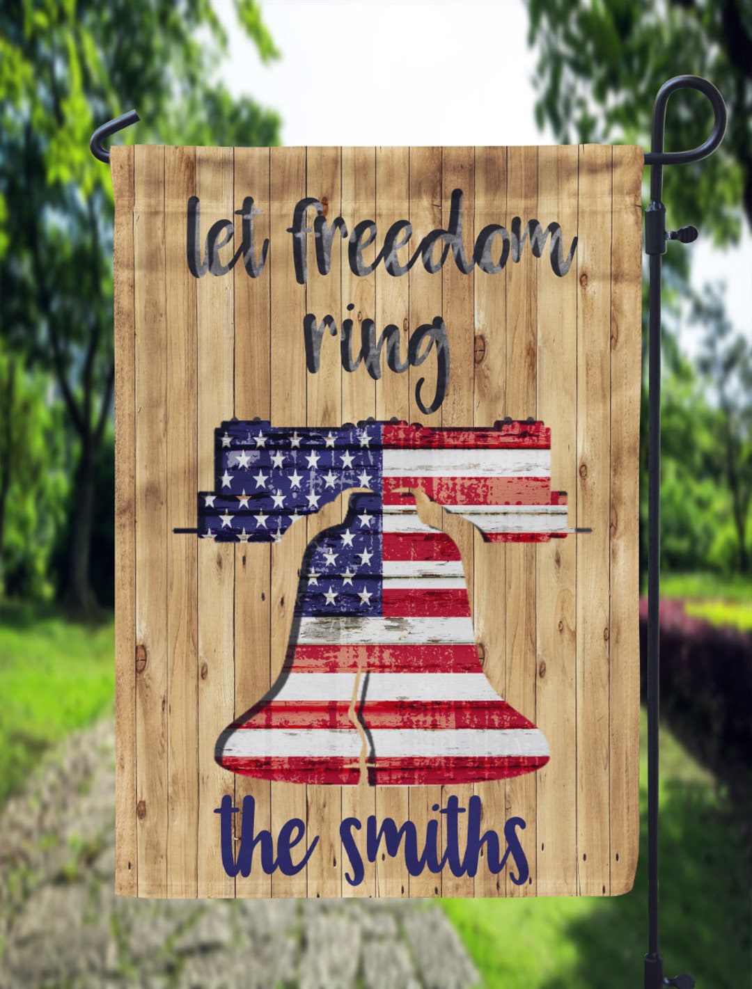DIGITAL FILE Let Freedom Ring Wooden Liberty Bell American Flag Garden ...