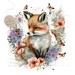 Floral Baby Fox Clipart Baby Animals Clipart Woodland Animals Clipart ...
