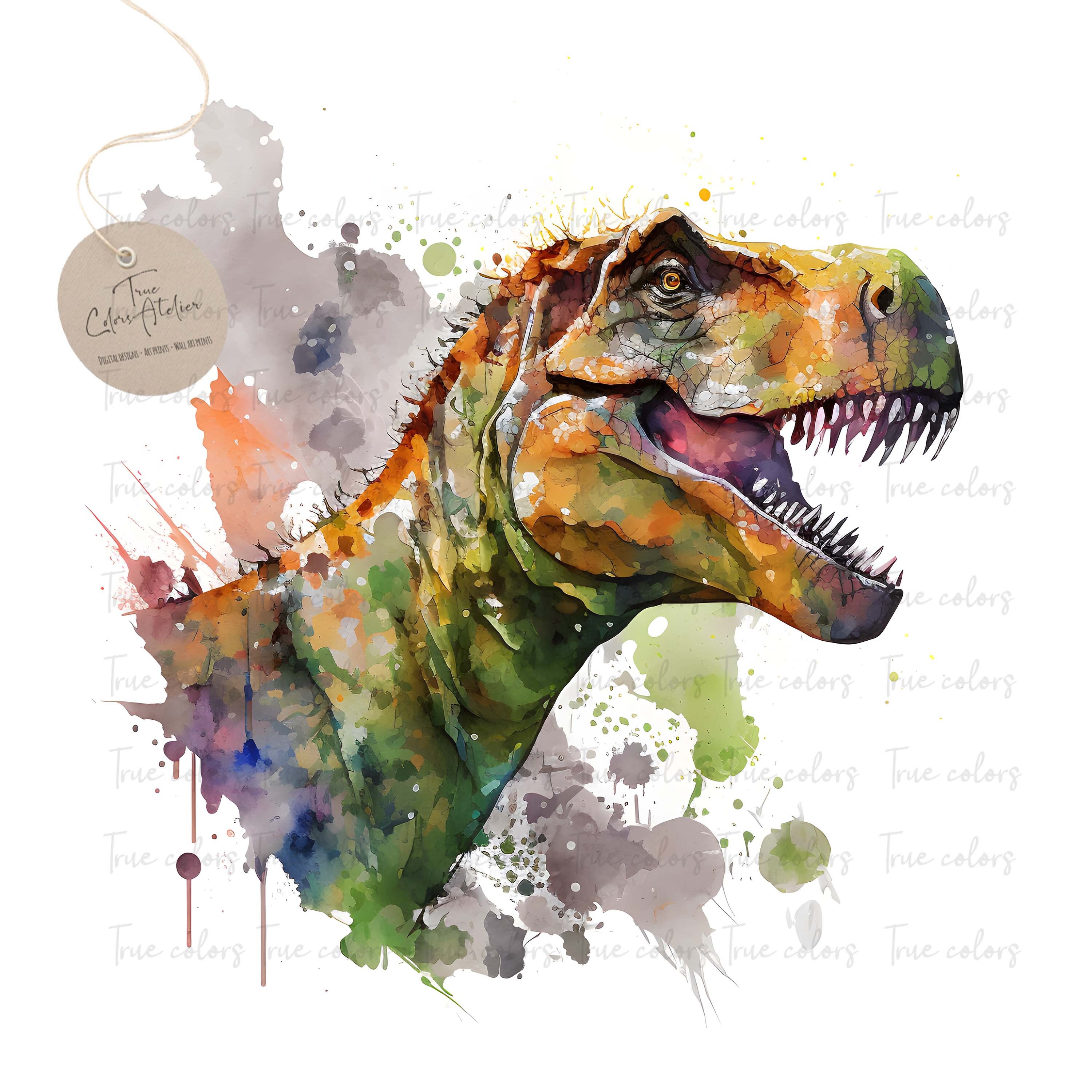 Tyrannosaurus Watercolor,t Rex Art,tyrannosaurus Clipart, Tyrannosaurus ...