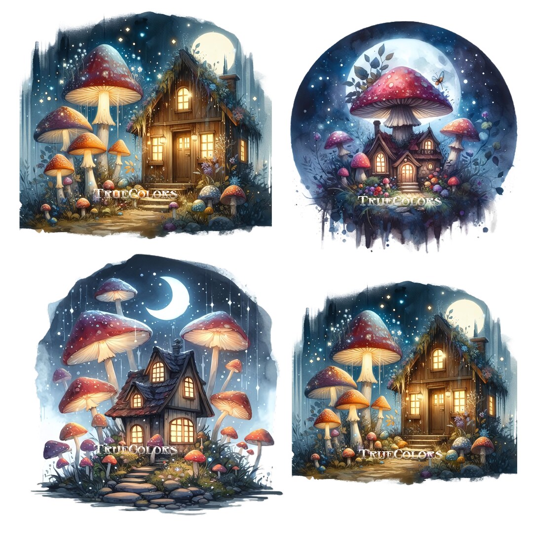 Enchanted Forest Clipart Magical Wooden House & Fairies Magic Forest ...