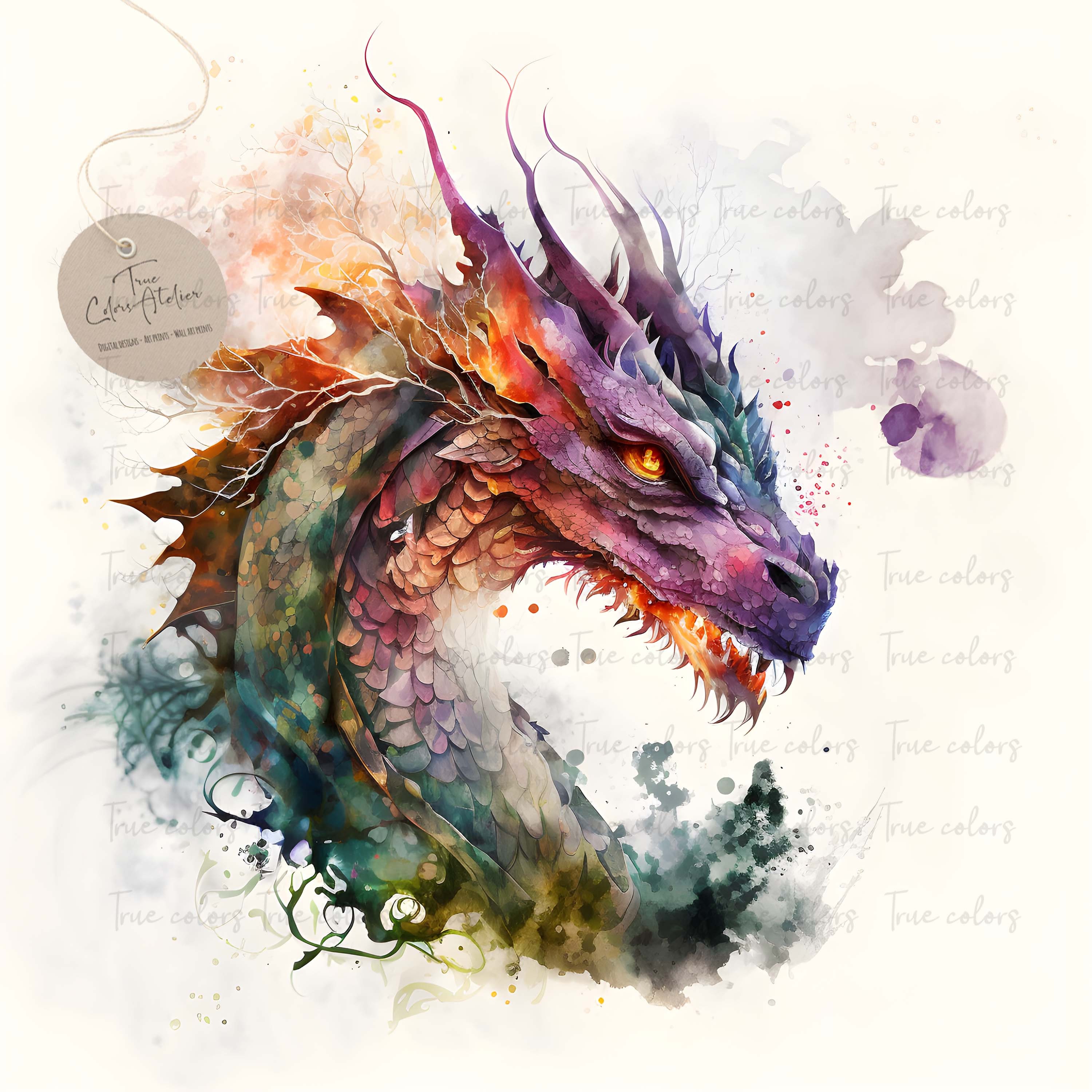 Watercolor Art Dragon Art Fantasy Art Watercolor Painting Mythical ...