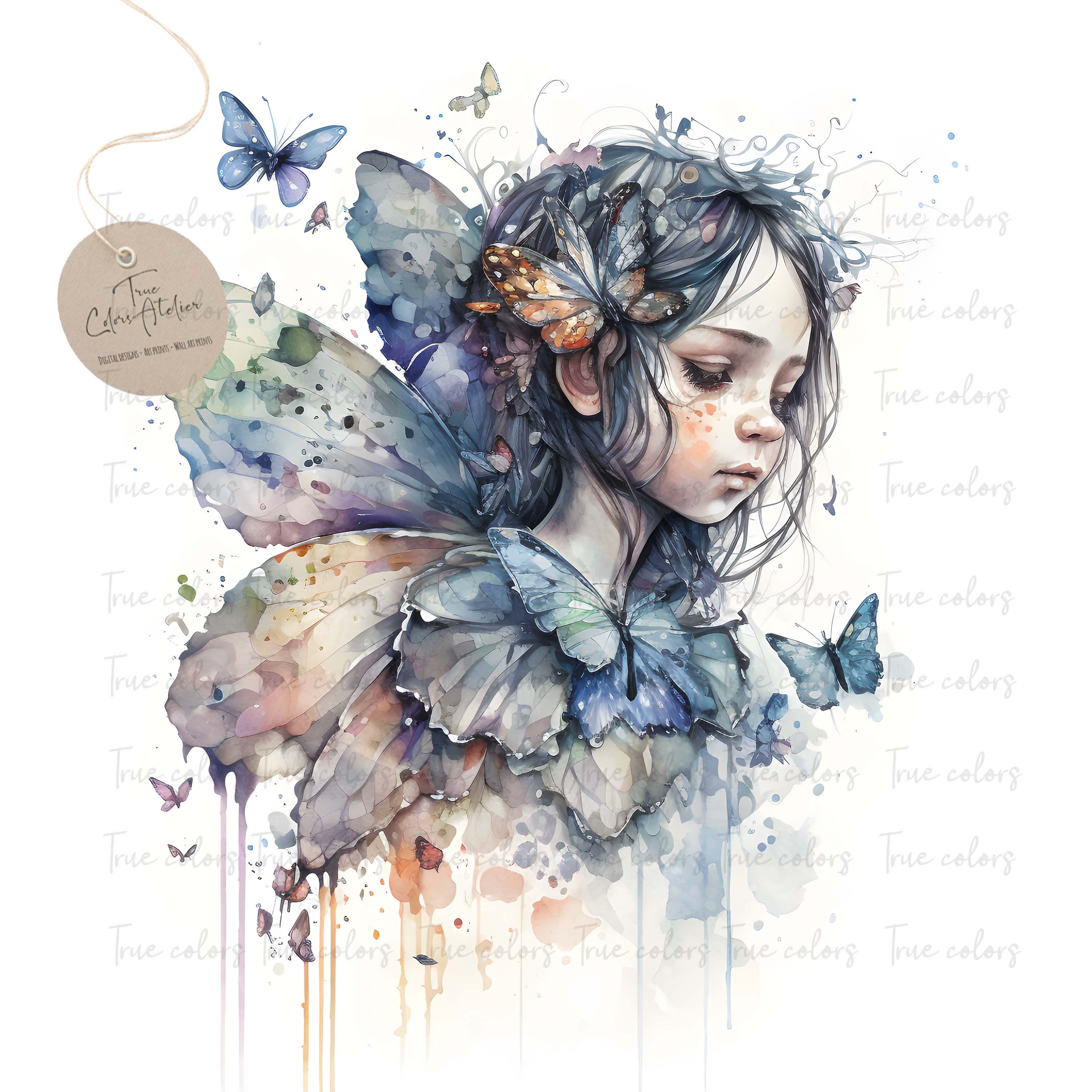 Watercolor Fairy Sublimation PNG Fairy Digital Clipart Nursery - Etsy