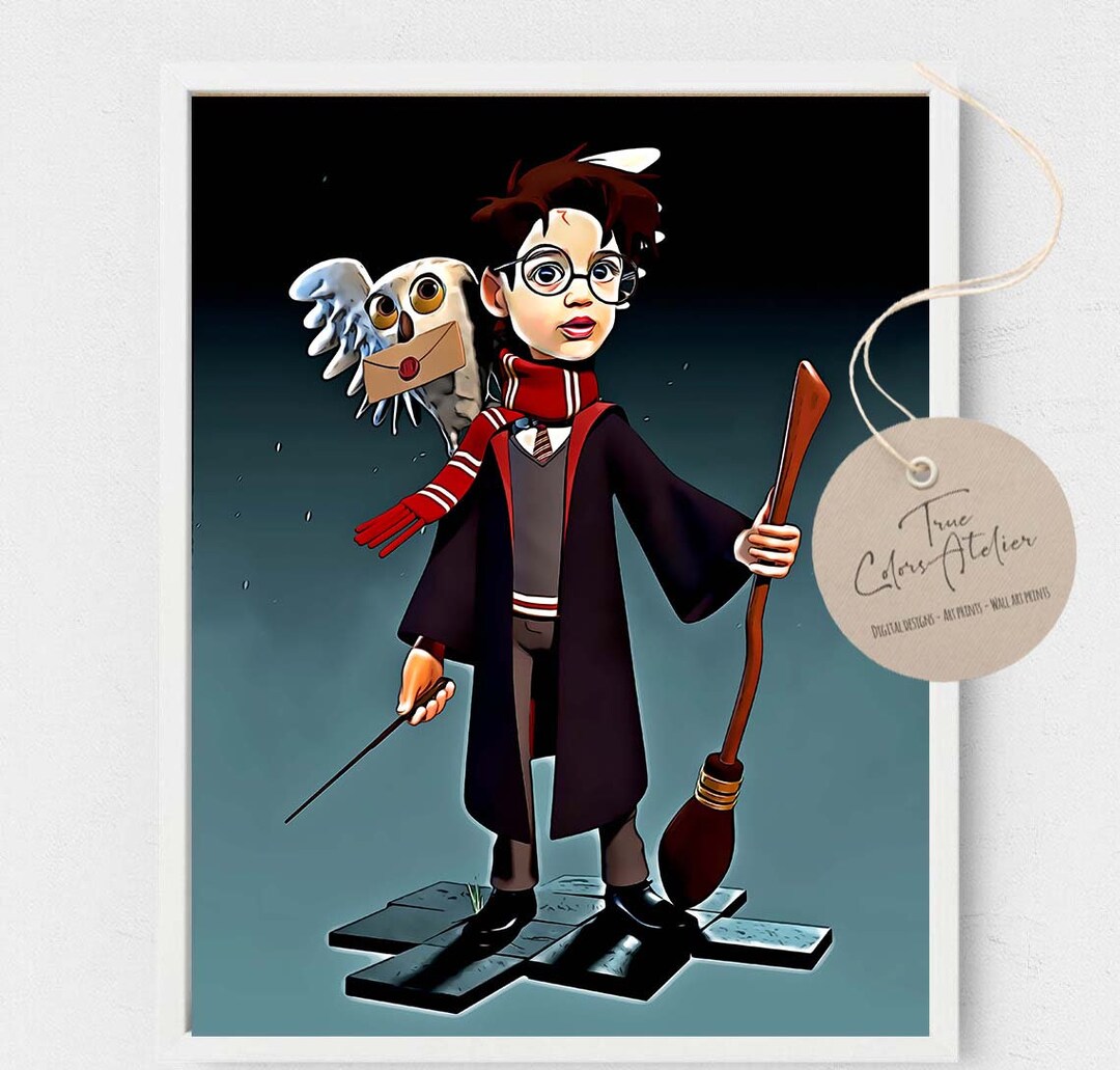 Children Caricature HP Motif Wizard Portrait Birthday Gift Wizard ...