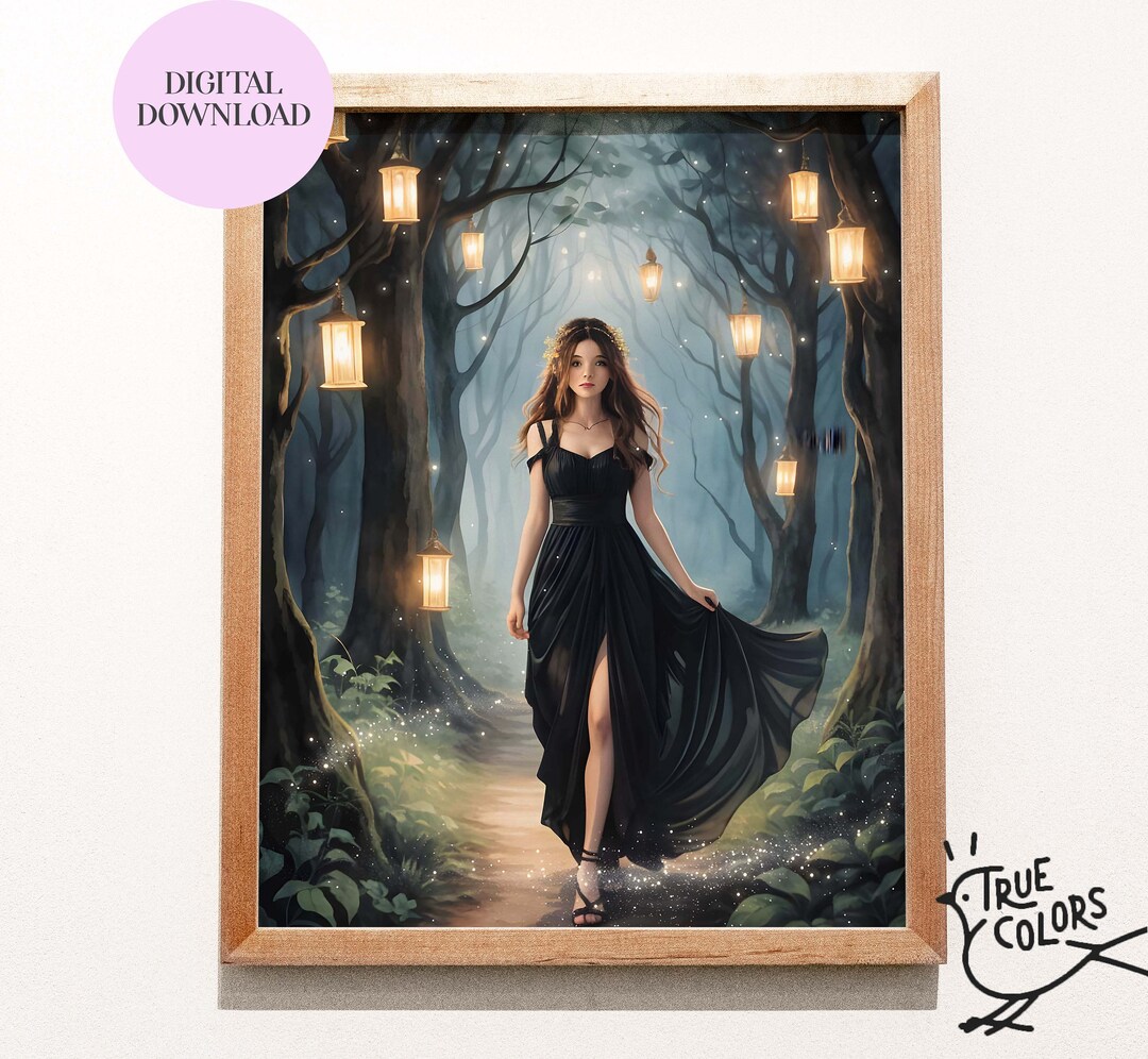 Magic Forest Fireflies: Enchanted Fairies Art Print Dark Fantasy ...