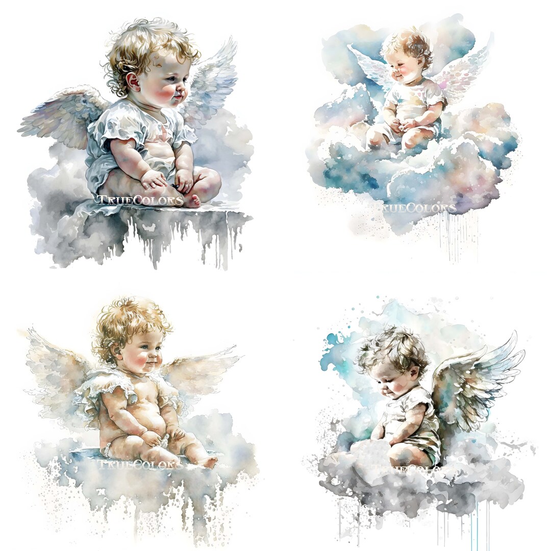 Baby Angel is Sitting on a Beautiful Cloud Baby Angel on Cloud Litlle ...
