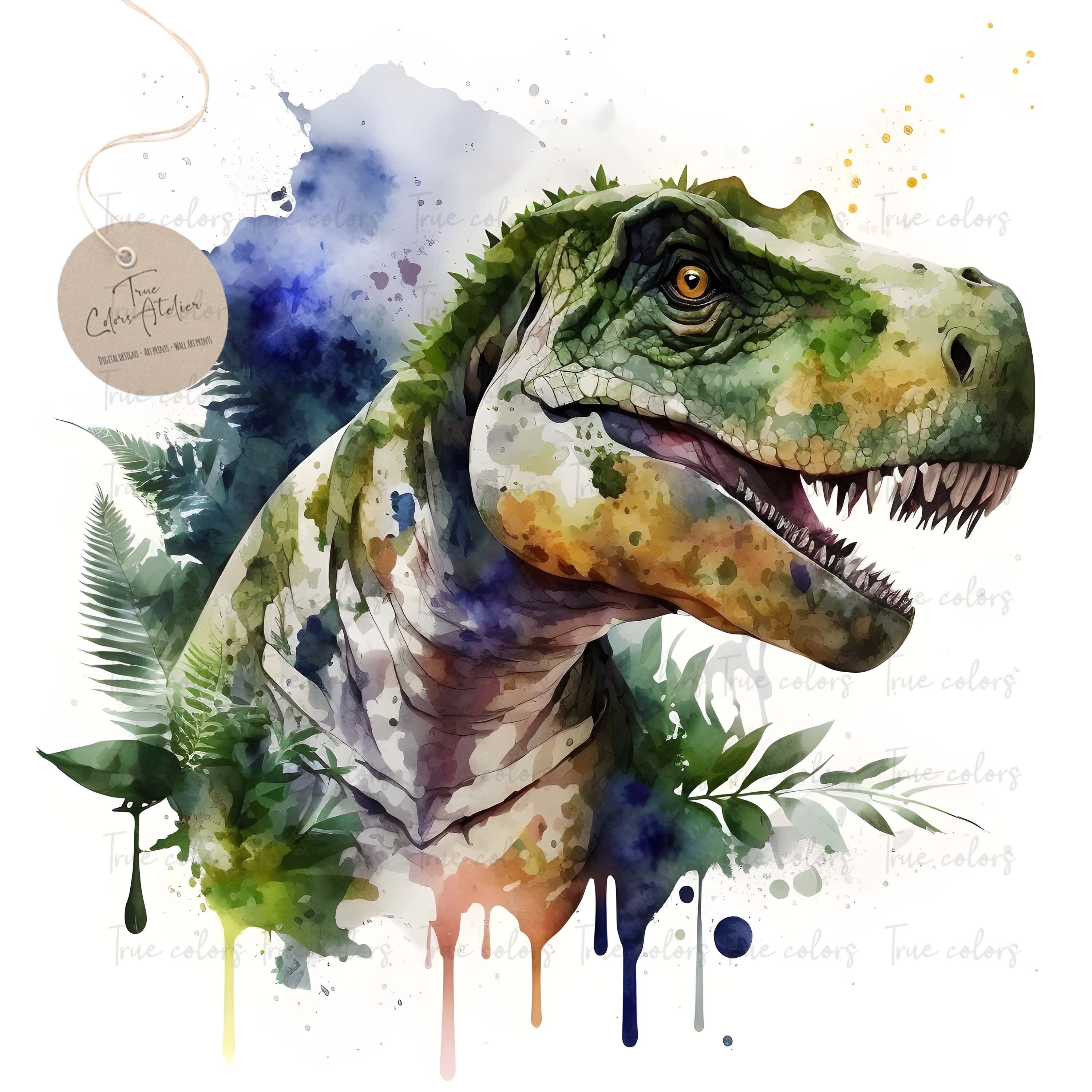 Tyrannosaurus Watercolor,t Rex Art,tyrannosaurus Clipart, Tyrannosaurus ...