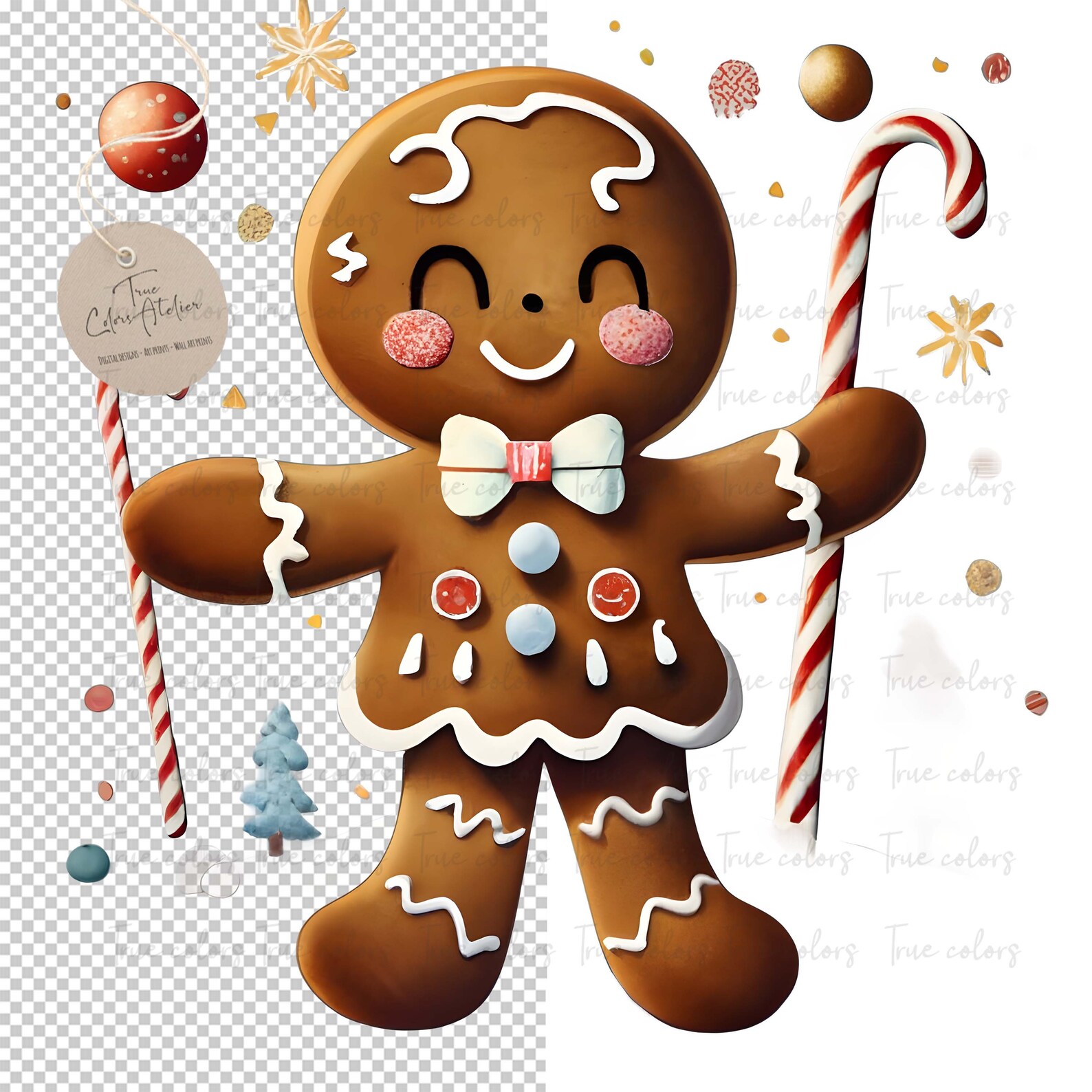 Gingerbread Man Clipart Commercial Use High Quality PNG Digital ...