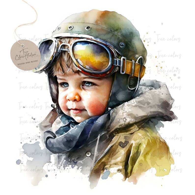 Little Aviator Pilot Boys Aviator Clipart Instant Download PNG File 300 ...