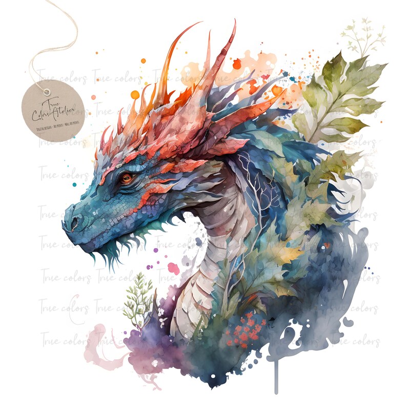 Watercolor Art Dragon Art Fantasy Art Watercolor Painting Mythical ...