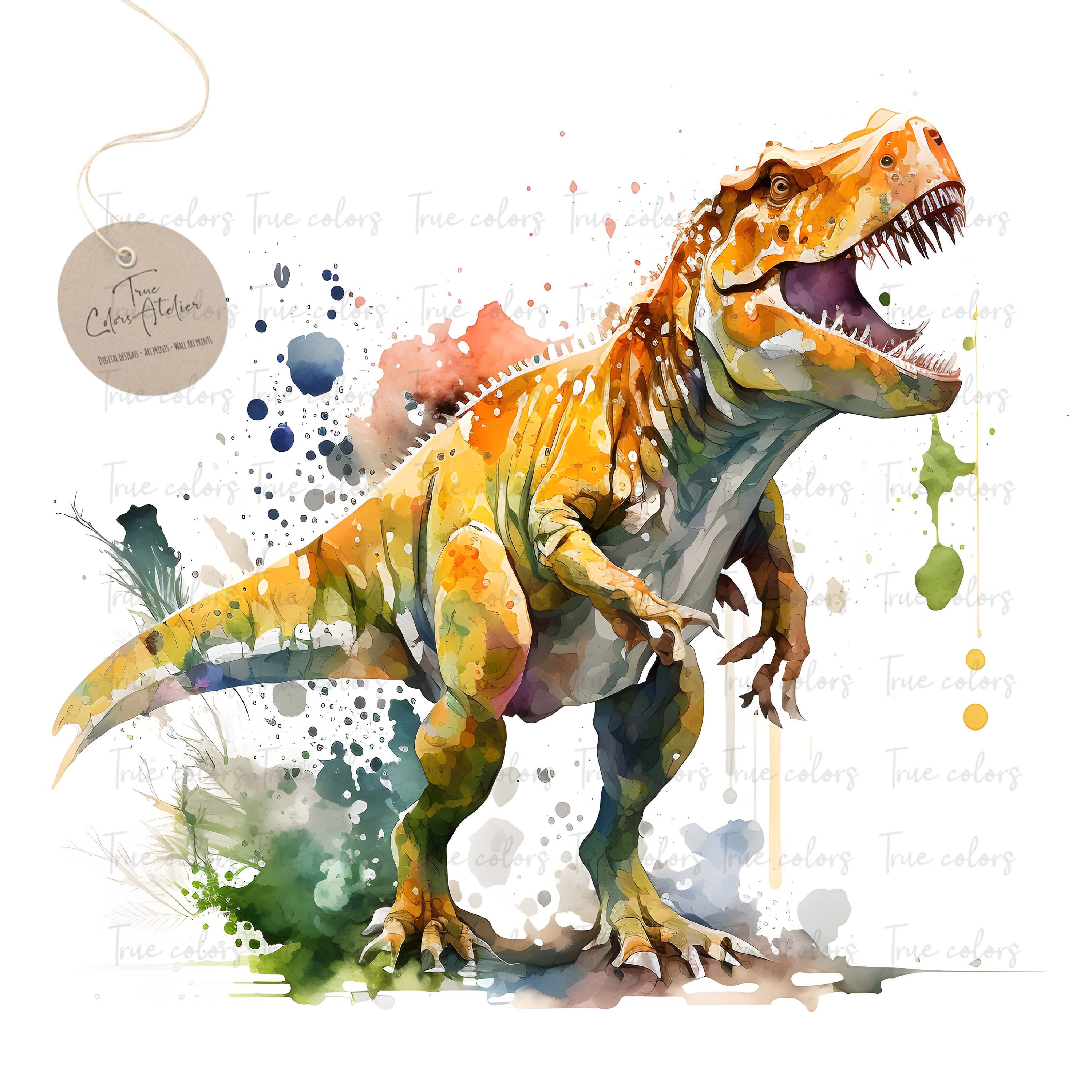 Tyrannosaurus Watercolor,t Rex Art,tyrannosaurus Clipart, Tyrannosaurus ...