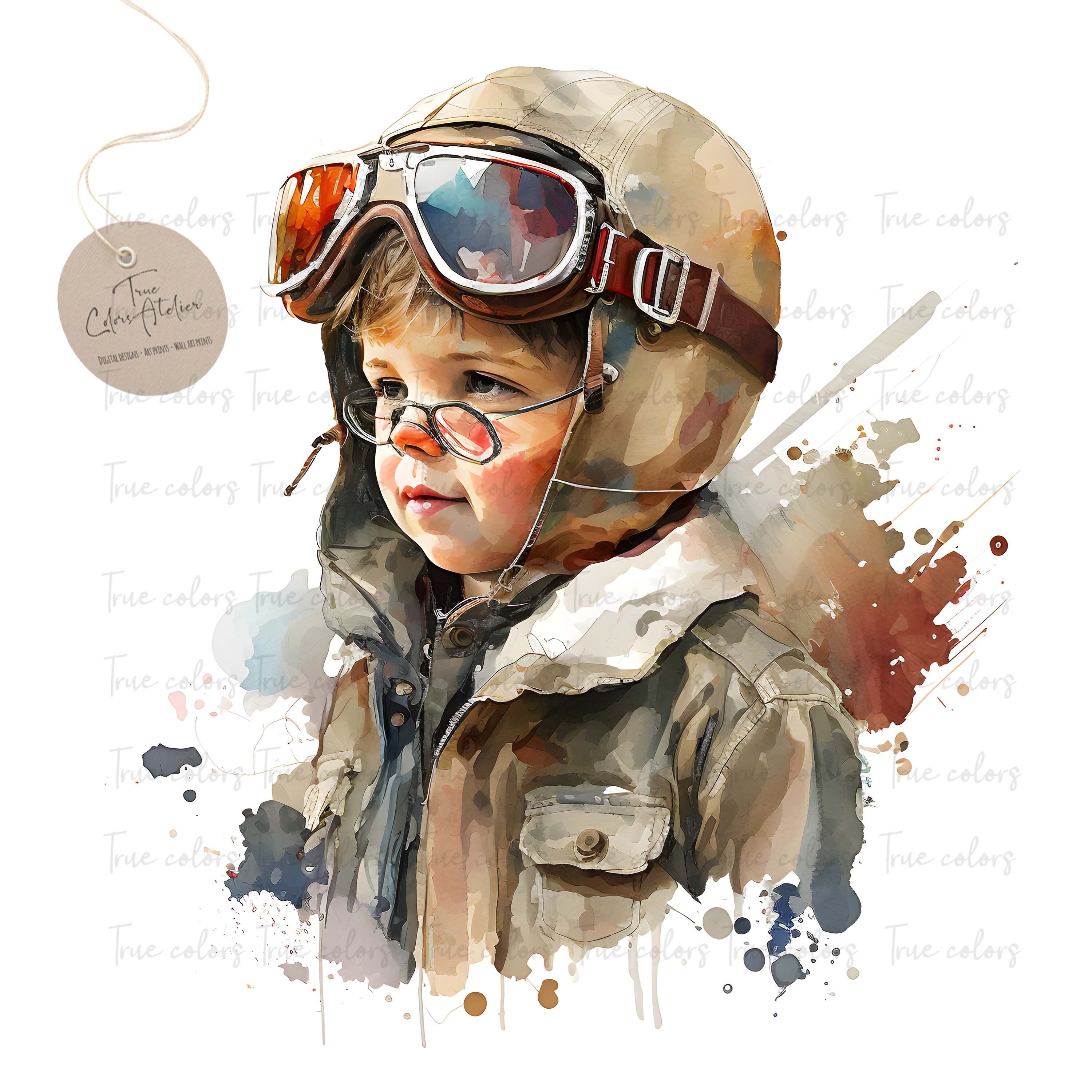 Little Aviator Pilot Boys Aviator Clipart Instant Download PNG File 300 ...