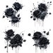 Watercolor Black Roses Clipart Gothic Roses and Leaves in PNG Format ...