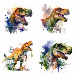 Tyrannosaurus Watercolor,t Rex Art,tyrannosaurus Clipart, Tyrannosaurus ...