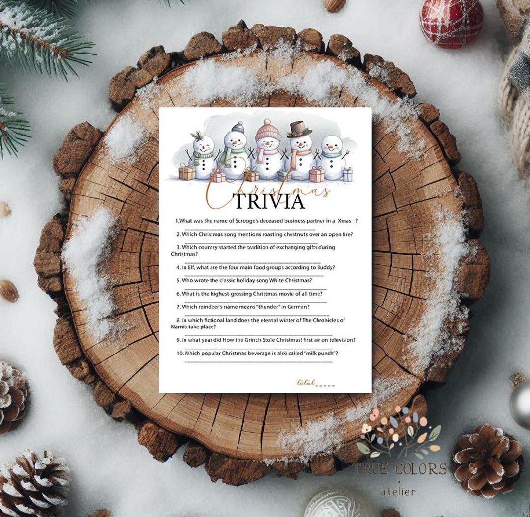 Printable Trivia Game for Family Gatherings, Digital Download Trivia ...