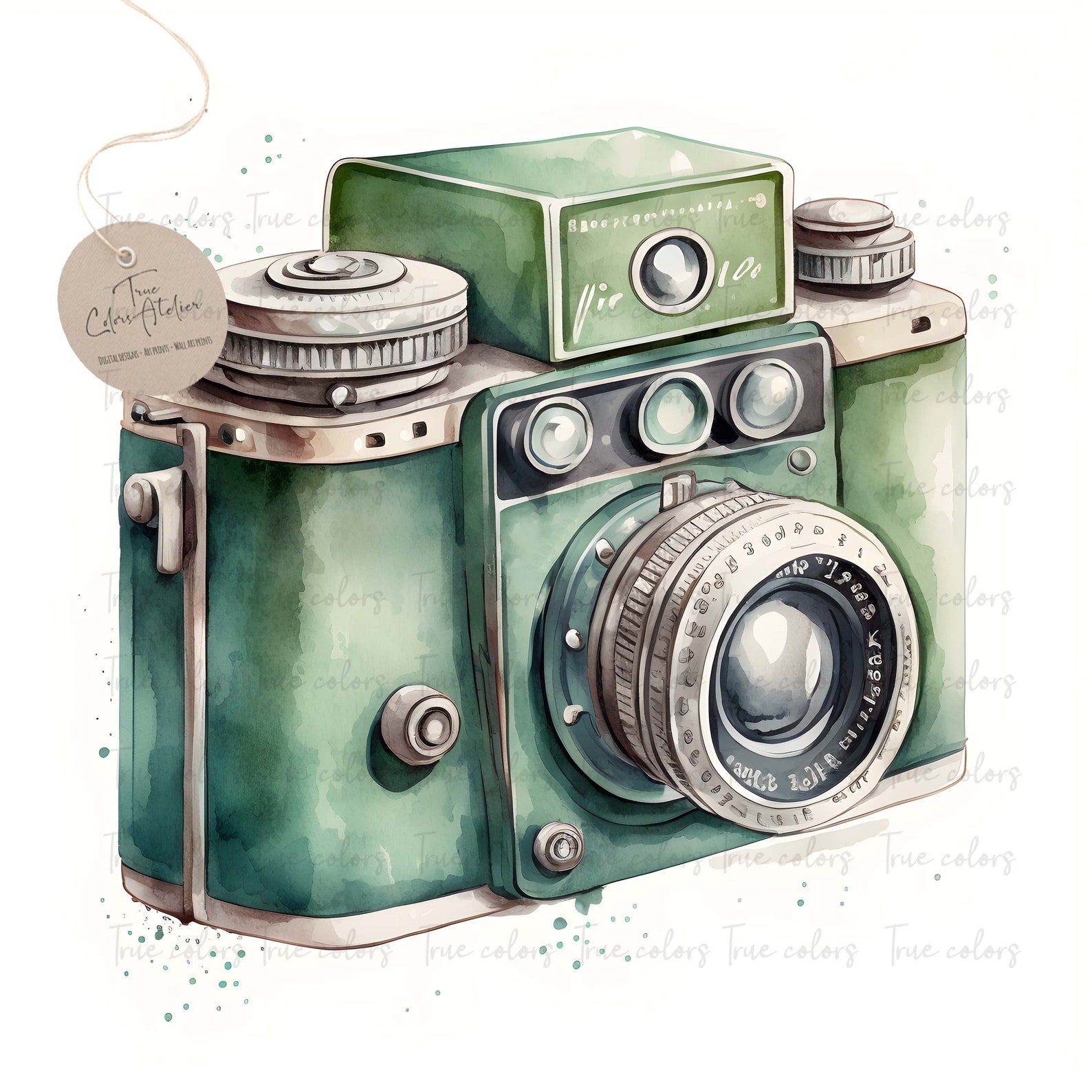 Retro Camera Watercolor Old Camera Print Camera Clipart Camera PNG ...