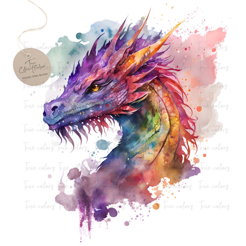 Watercolor Art Dragon Art Fantasy Art Watercolor Painting Mythical ...