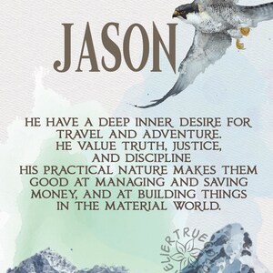 JASON Personalised Name PrintJason Name Meaning ArtBaby | Etsy