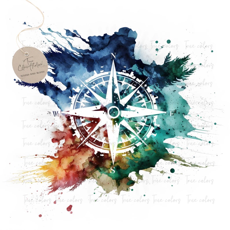 Nautical Compass PNG Watercolor Watercolor Compasses Compass Clipart ...