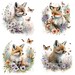 Floral Baby Fox Clipart Baby Animals Clipart Woodland Animals Clipart ...
