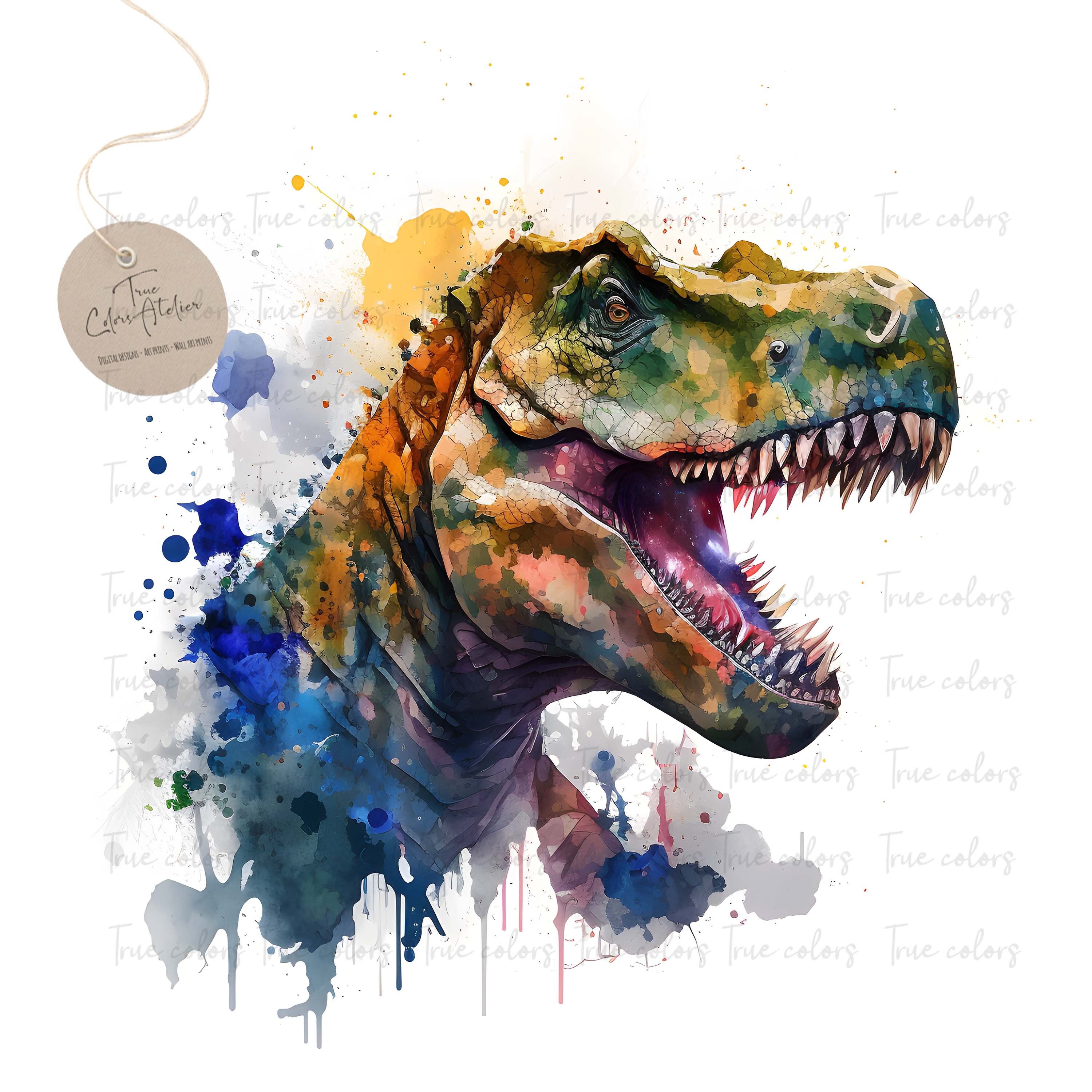 Tyrannosaurus Watercolor,t Rex Art,tyrannosaurus Clipart, Tyrannosaurus ...
