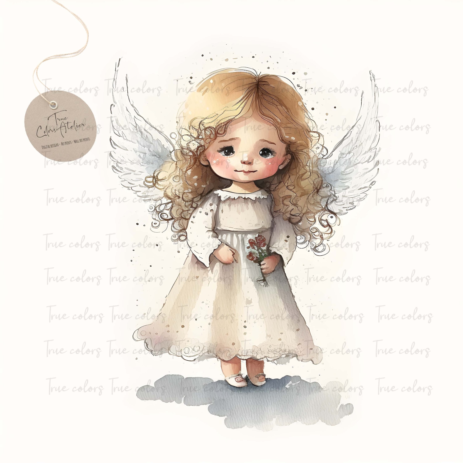 Litlle Angel Print Angel Watercolor Clipart Png Girl Clip Art Png Angel ...