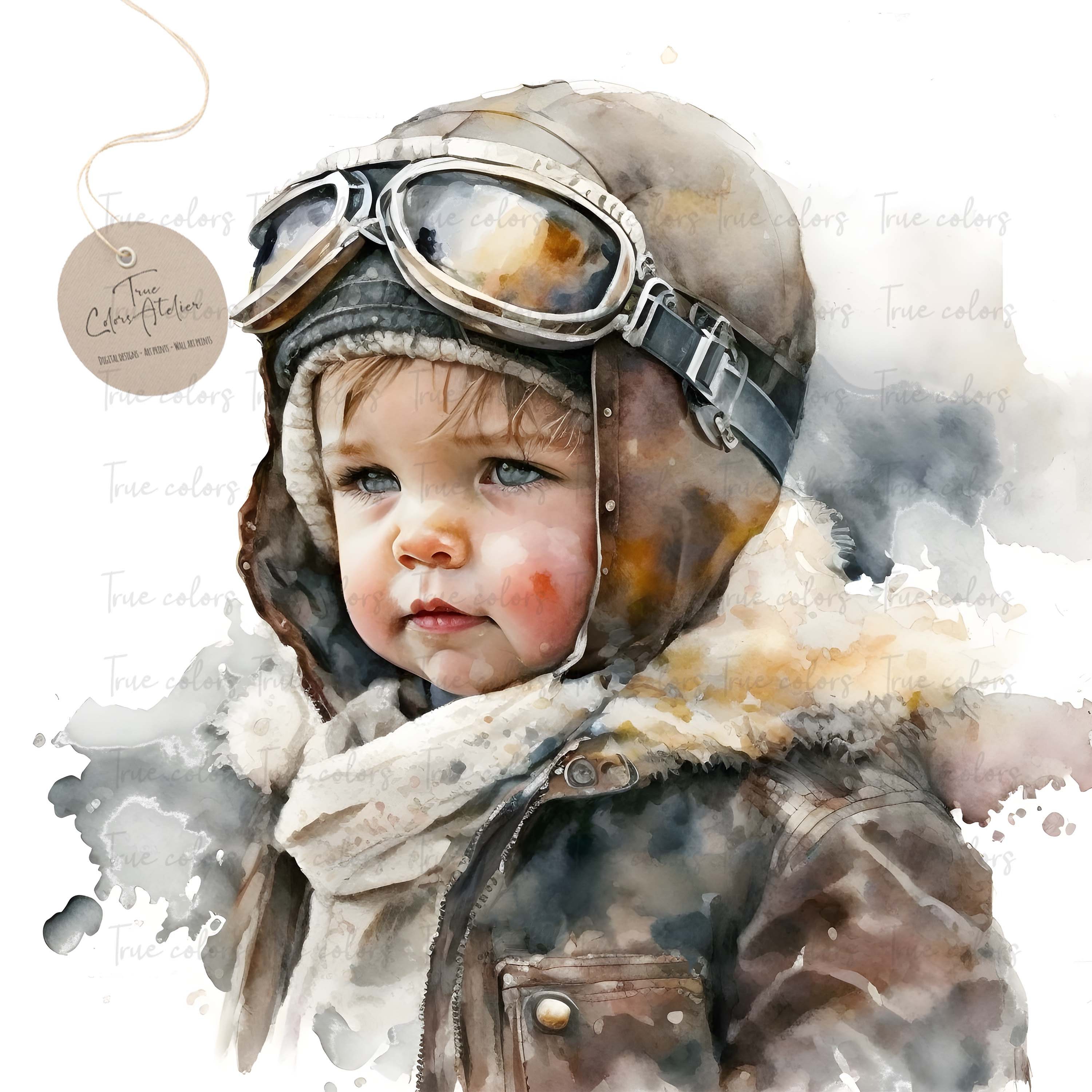 Little Aviator Pilot Boys Aviator Clipart Instant Download PNG File 300 ...