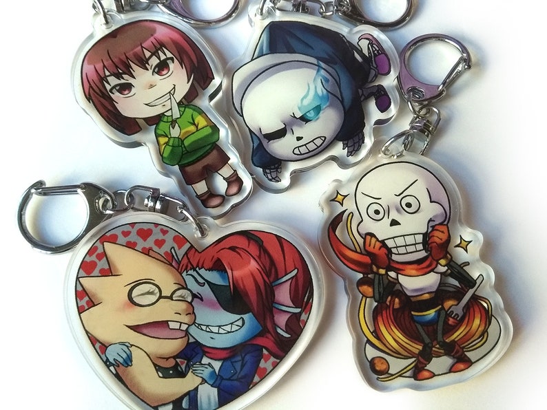 UNDERTALE Keychain Acrylic Charm / Sans Papyrus Frisk Chara Undyne ...