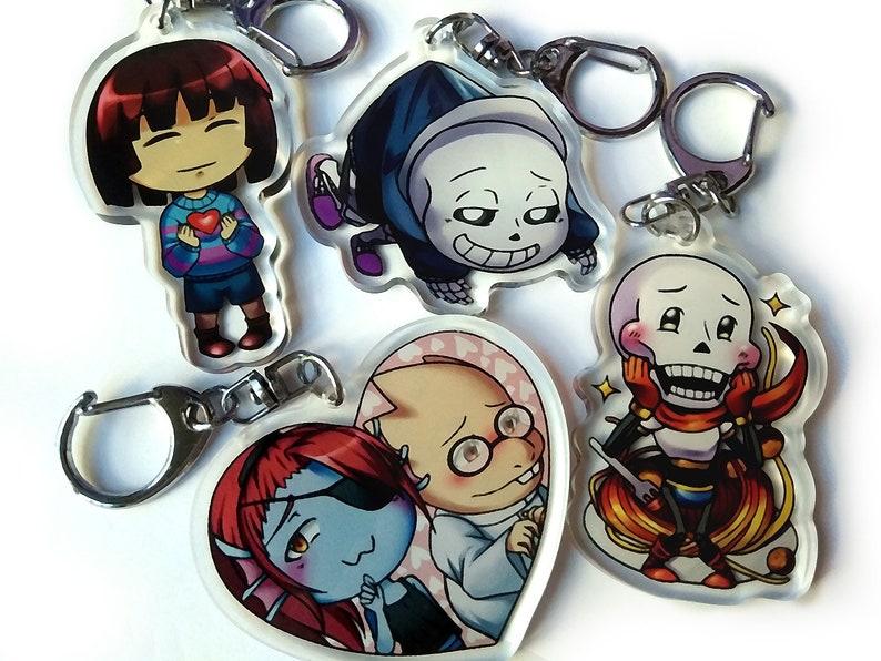 UNDERTALE Keychain Acrylic Charm / Sans Papyrus Frisk Chara Undyne ...