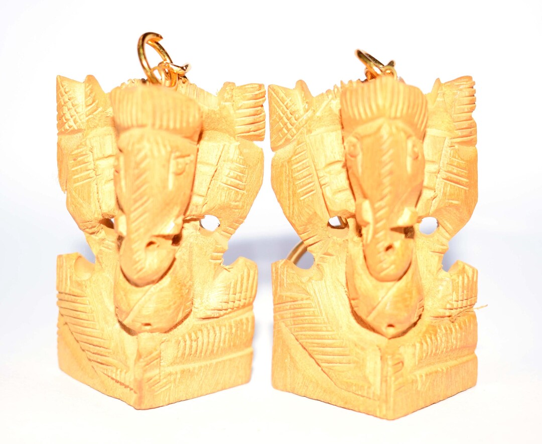 Ganesha Key Ring Wooden Hand Made Ganesh Elephant Keychain Elephant ...