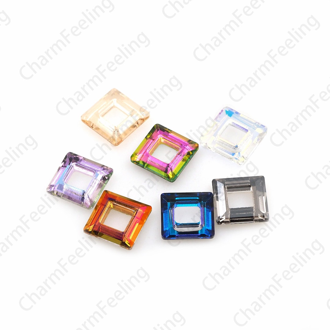 224pcs Square Crystal Pendant,4439 Crystal Ab,square Ring Crystal,multi ...