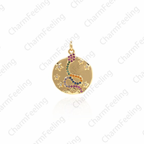 Snake Pendant Medallion Snake CharmReptile Animal Charm | Etsy