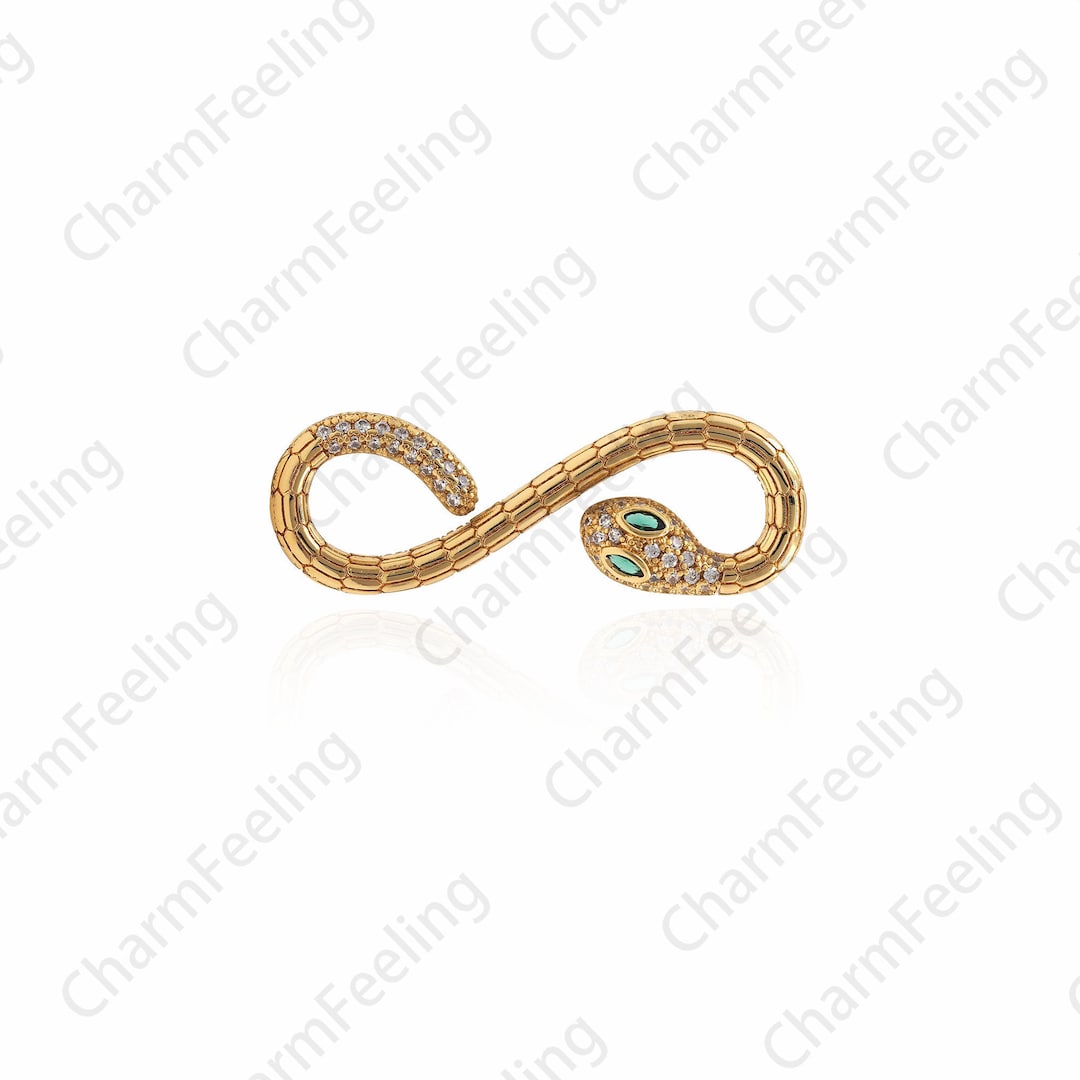 Micro-pave Snake Connector, Reptile, Snake Charm, Snake Pendant, Snake ...