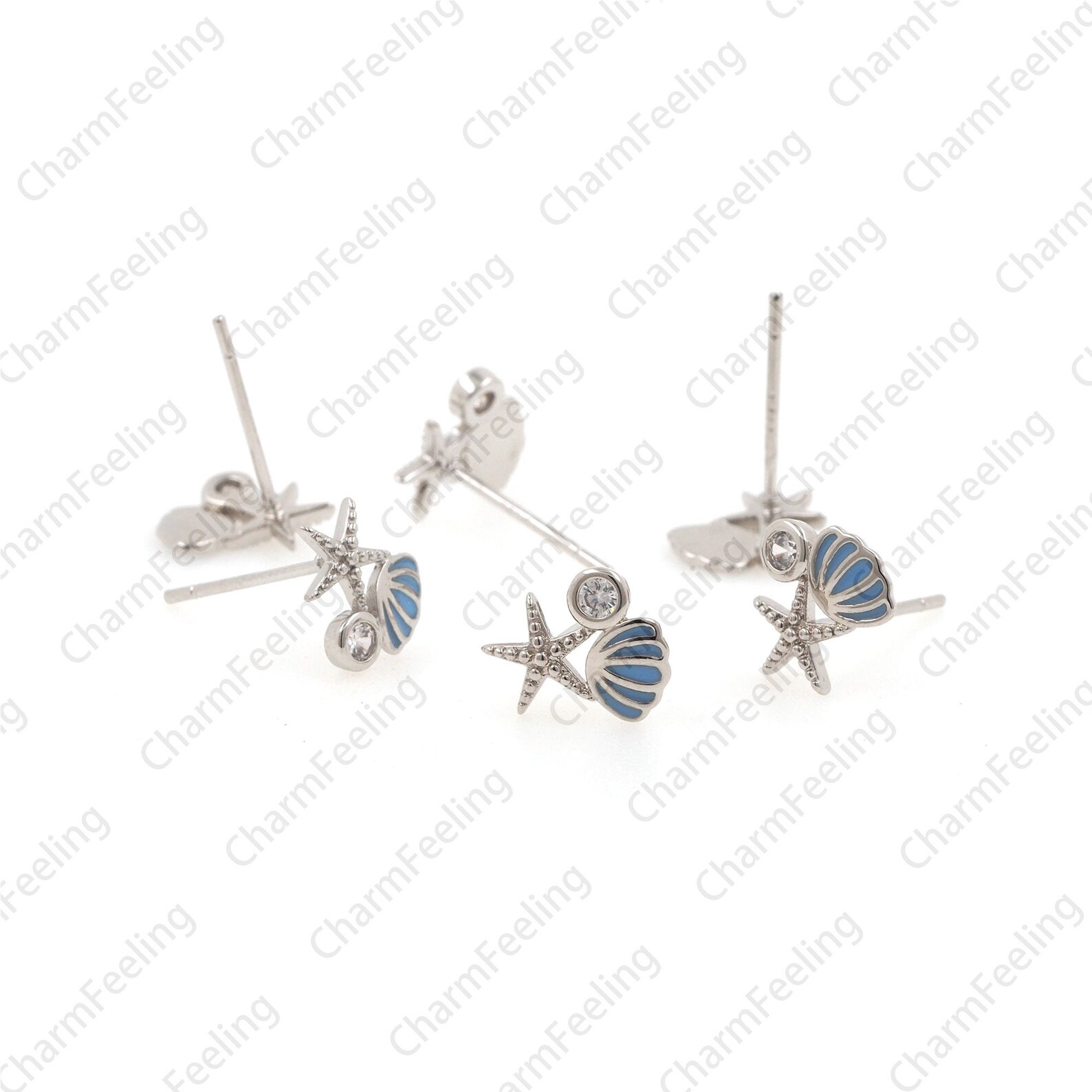 Shell Studs Pearl Shell Studs Silver Shell Jewelry Marine - Etsy