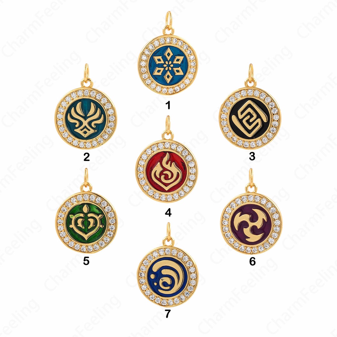 Water Element Charm, Symbol Charm, Element Pendant,18k Gold Filled ...