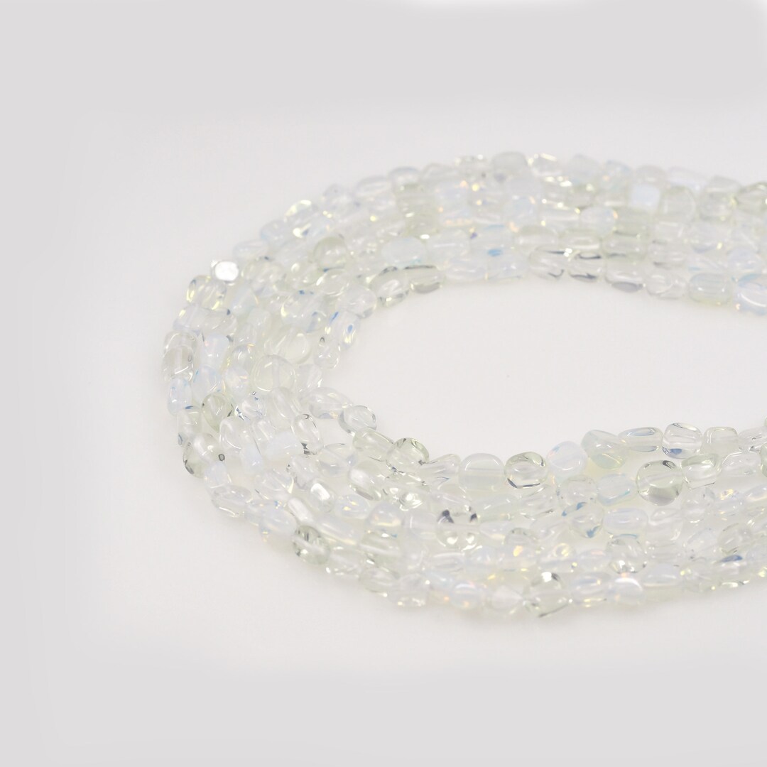 White Crystal Gem Chain, Natural Stone Beads, Irregular Natural Stone ...
