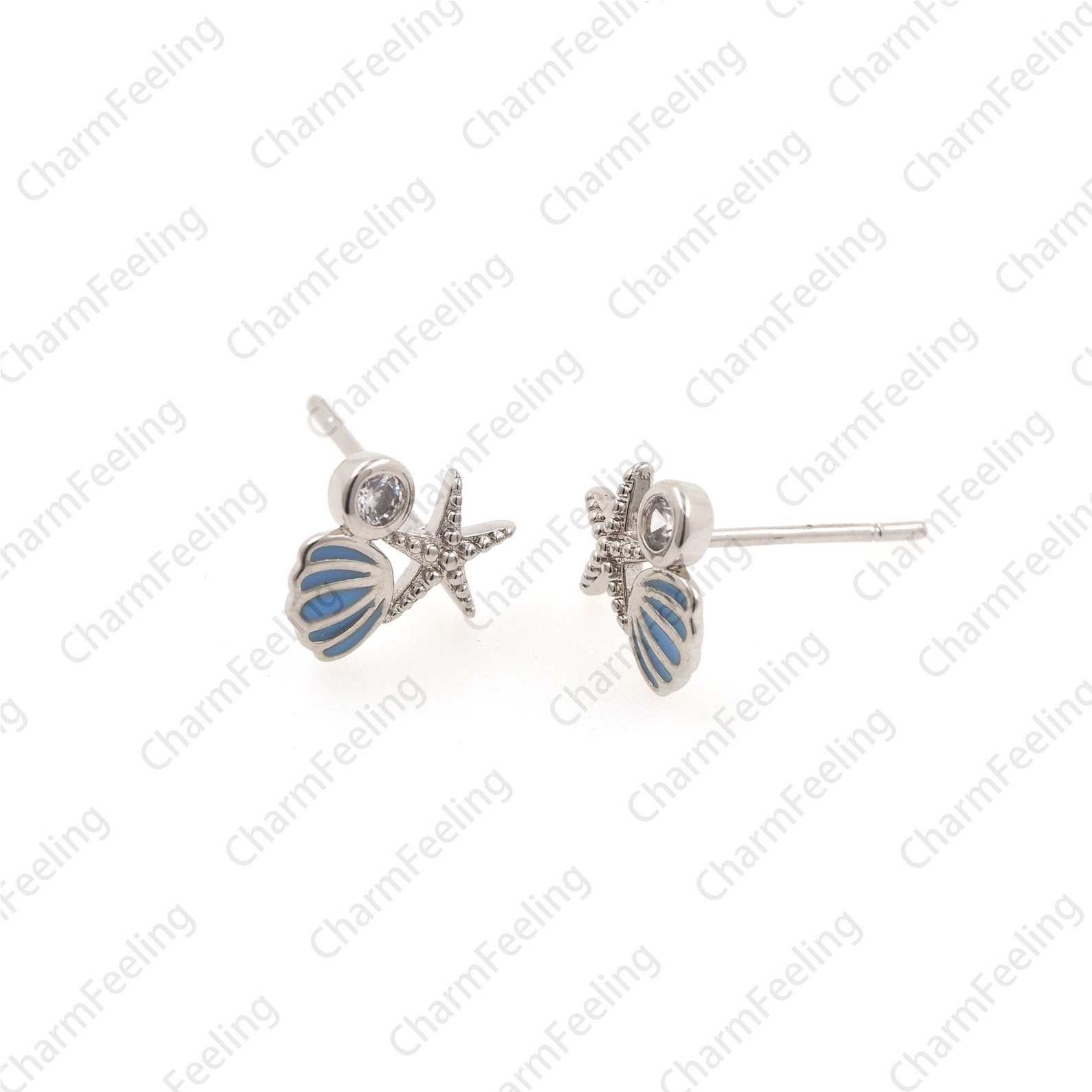 Shell Studs Pearl Shell Studs Silver Shell Jewelry Marine - Etsy