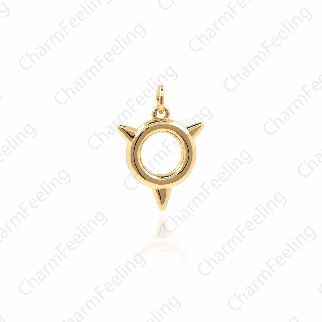 18k Gold-plated Round Dart Pendant, Dart Charm, Round Necklace, Simple ...
