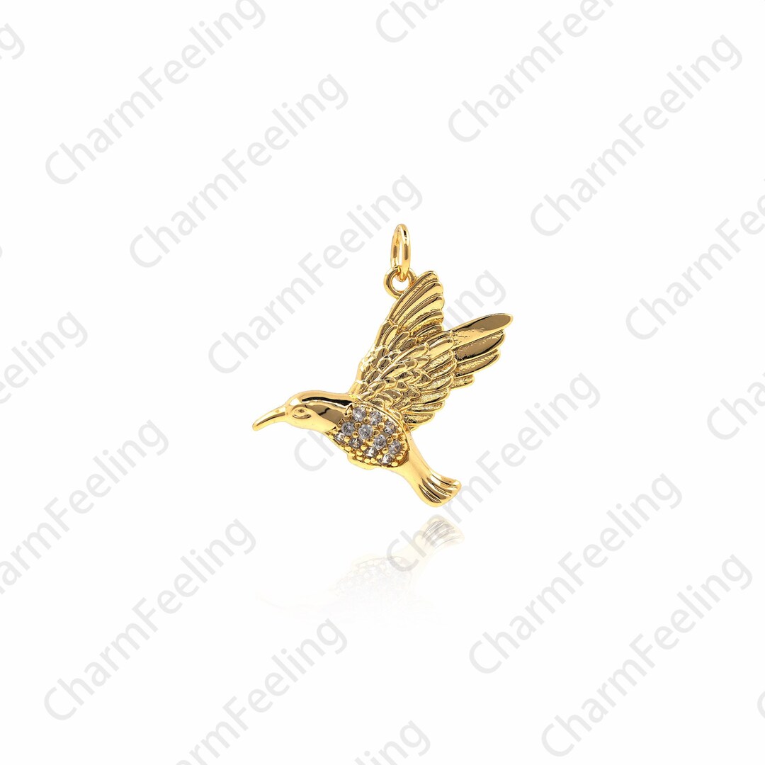 18K Gold Filled Bird Pendant, Hummingbird Necklace,animal Pendant ...