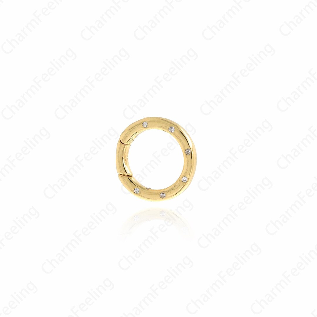 18K Gold Filled Round Clasp, Pull Gate Ring,gold Spring Ring,gold Push ...