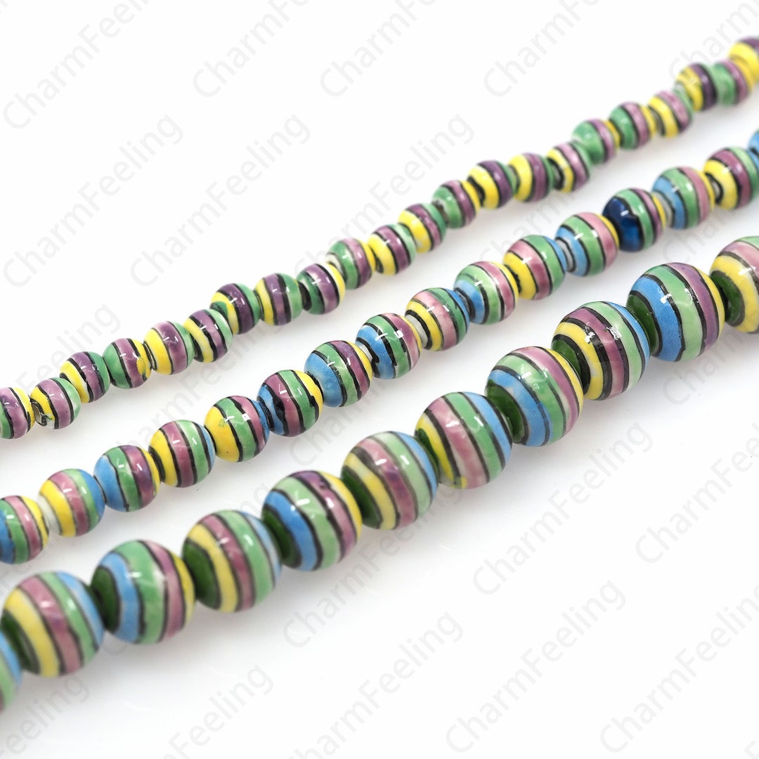 Ceramic Ball Beads, Hand-painted Ceramic, Painted Ceramic Beads, Round ...