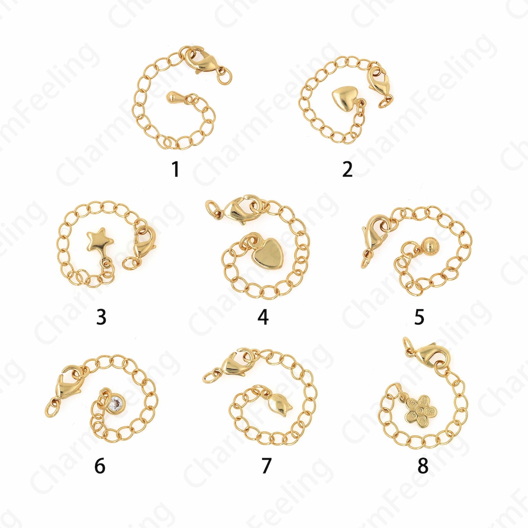 Lobster Claw Clasp Jewelry Extension Chain, 18K Gold Padding Chain ...