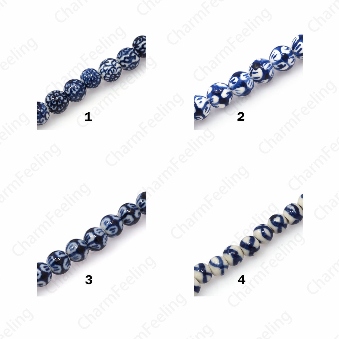 Handpainted Ceramic Beads, Chinese Blue and White Porcelain Beads ...