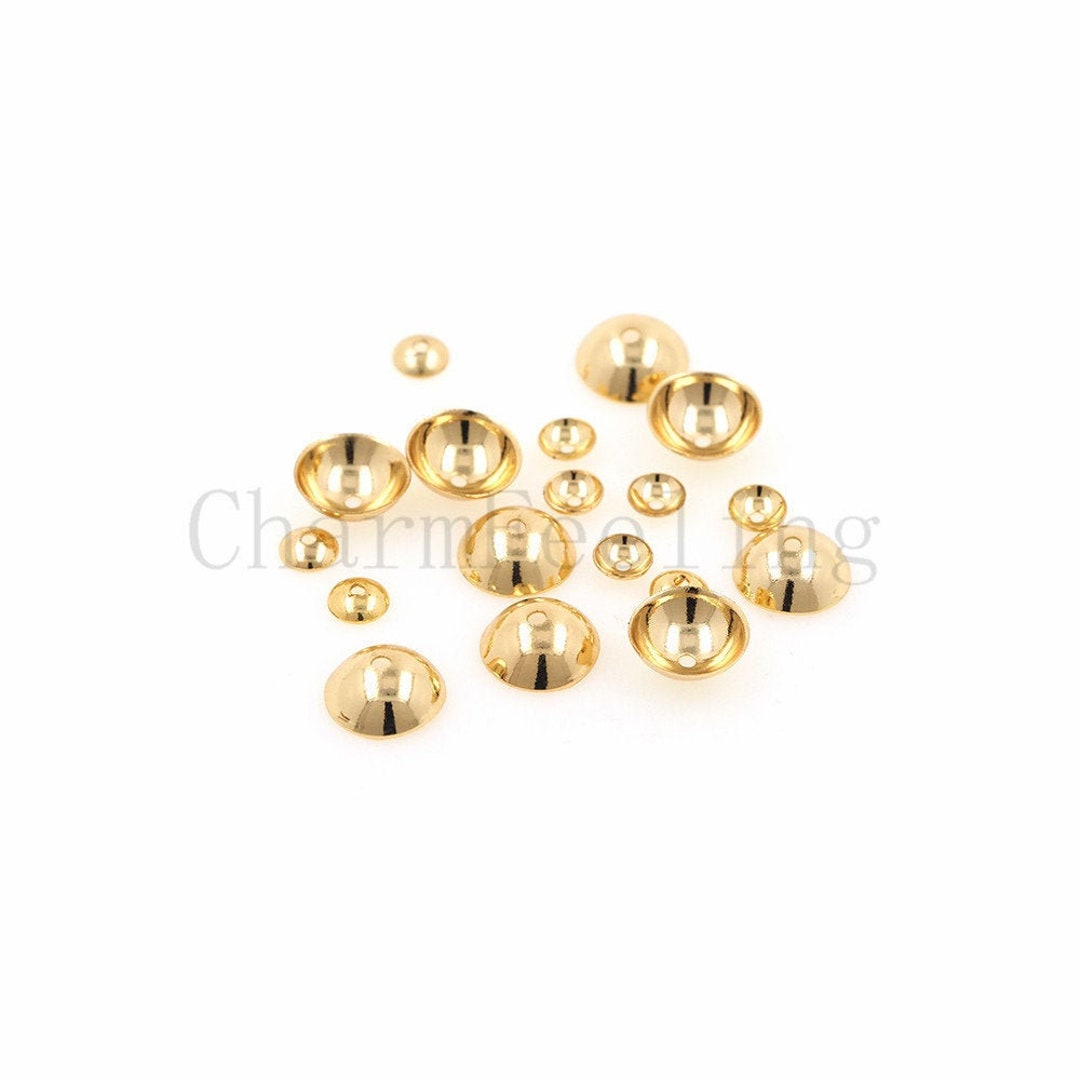 10 Pcs 18K Gold Filled Flower Bead Caps,pearl Caps,round Bead Caps ...