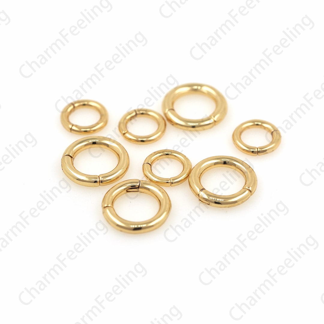 18K Gold Filled Round Clasp, Pull Gate Ring,gold Spring Ring,gold Push ...