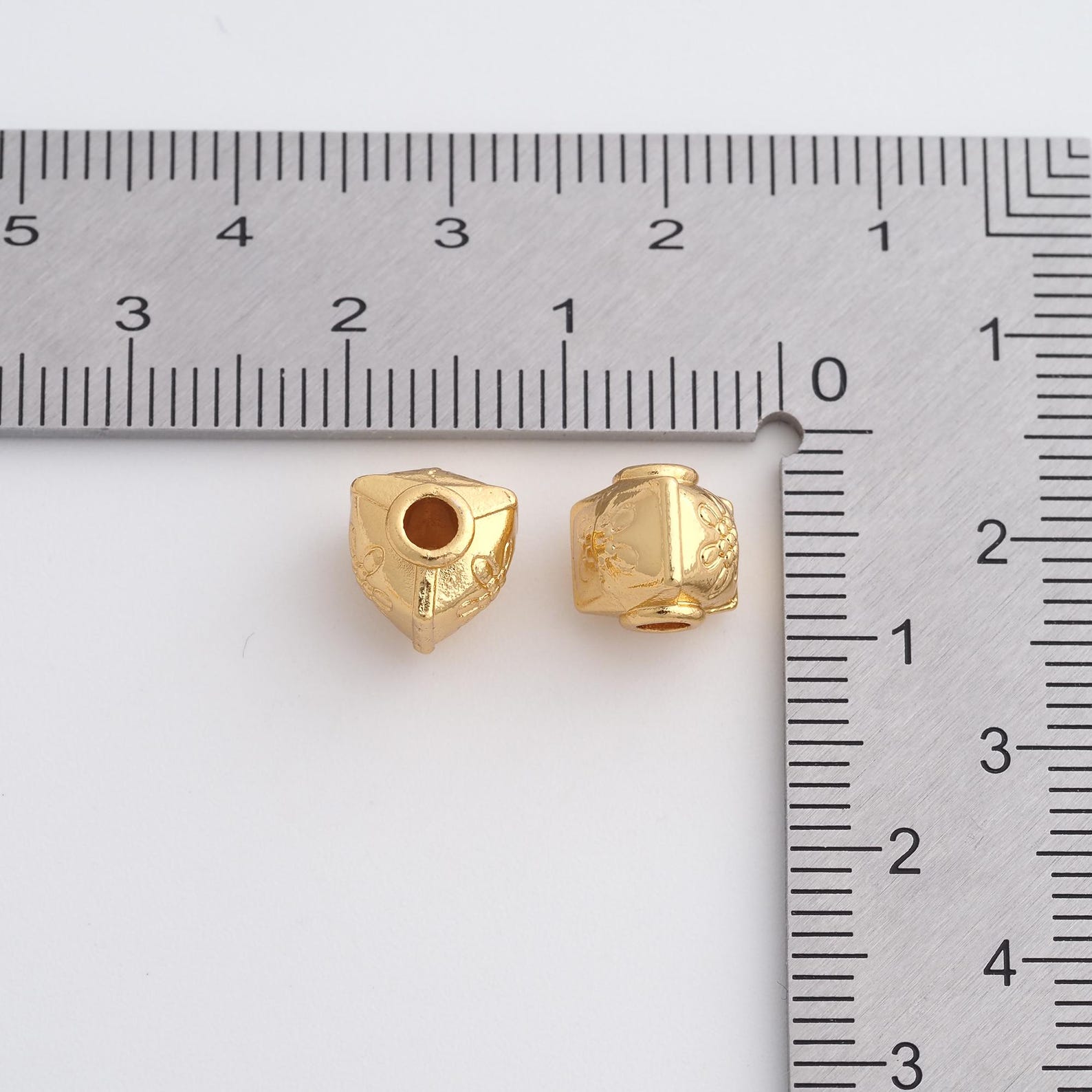 5 Pcs Gold Flat Spacer Beads, 18K Gold Filled Triangle Beads,dainty ...