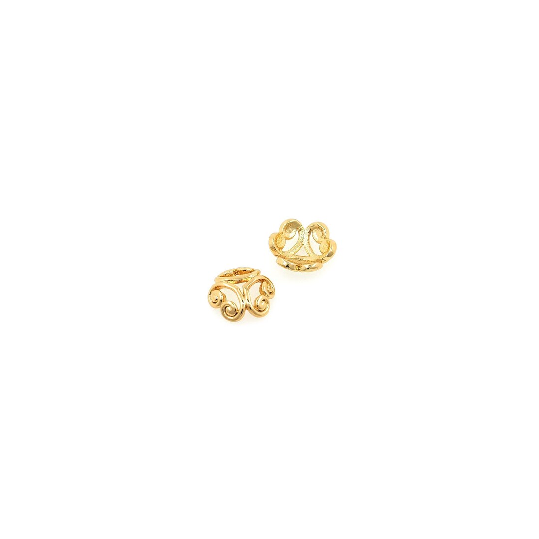 10 Pcs 18K Gold Filled Flower Bead Caps,pearl Caps,round Bead Caps ...
