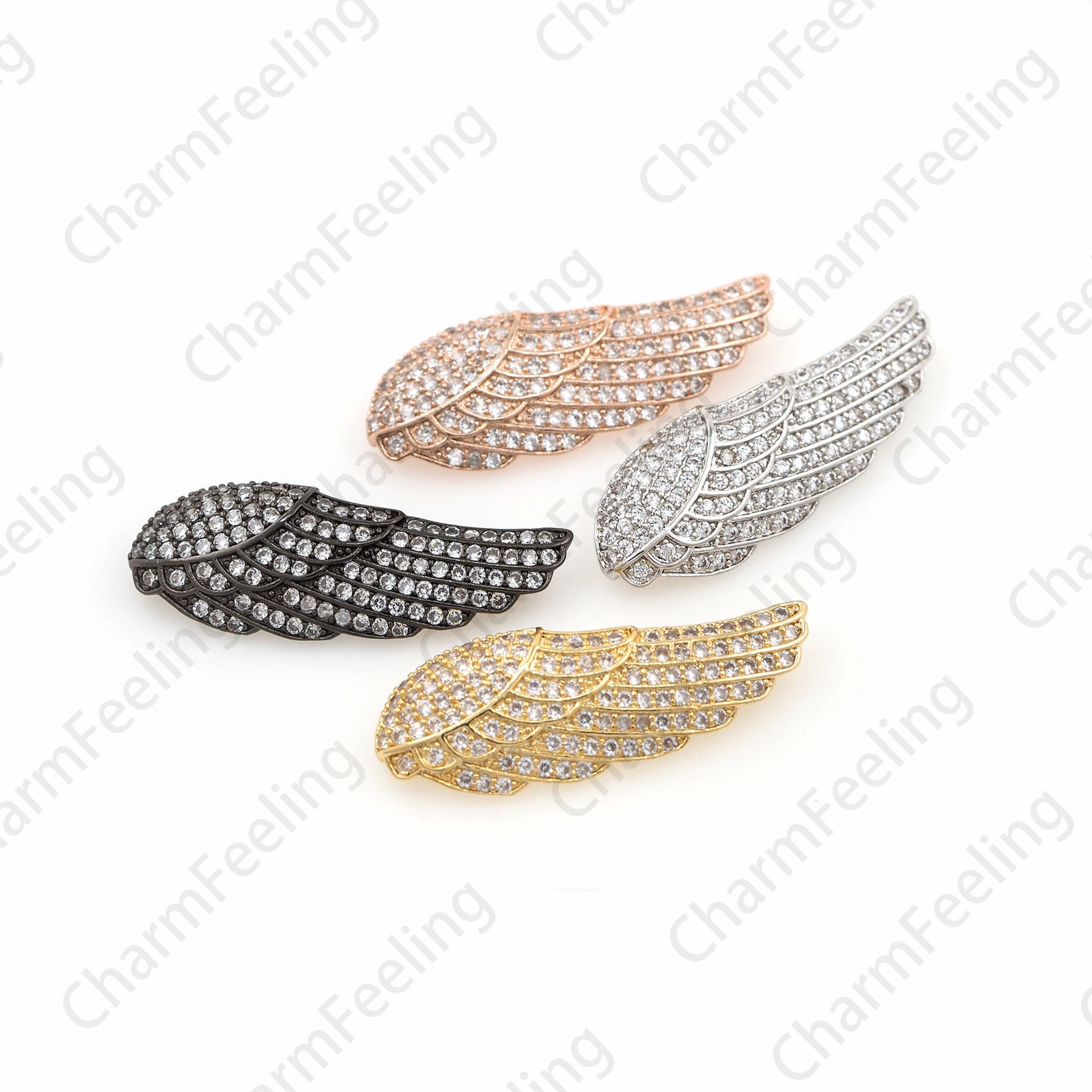 Angel Wing Connector, Wing Charm, Angel Feather Charm, DIY Jewelry ...