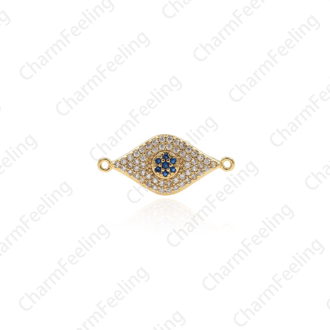 Micro-pave Eye Connector, Eye Charm,eye Bracelet, Eye Connector, DIY ...